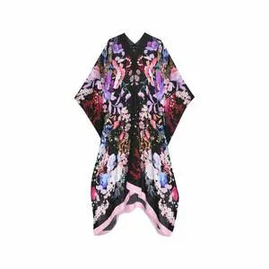 MENG Silk Georgette Kaftan - Black