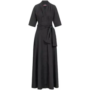 MARIANNA DÉRI Maxi Shirtdress With Detachable Belt - Black