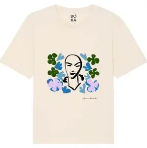 BOUTIQUE KAOTIQUE Neutrals Surrounded Flowers Organic Cotton T-shirt - Green