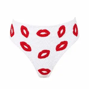 SELF-ADORE Embellished High-waisted Bikini Bottom