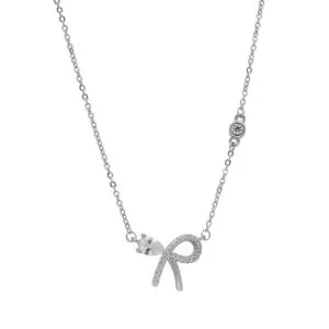 SPERO LONDON Sterling Bow Tie Stud Necklace