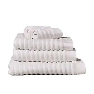 Misona Ribbed Organic Cotton Towel Set - White
