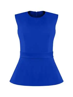 TIA DORRAINE Sleeveless Waist-fitted Top - Blue