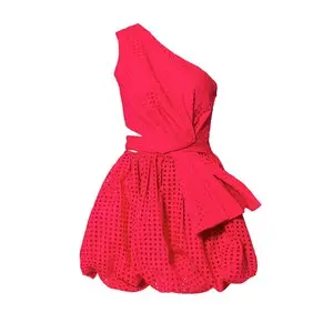 AGGI BY HALEWSKI Ariana Spring Tulips Mini Dress - Red