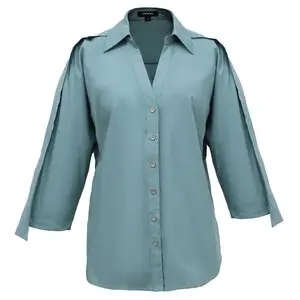 SMART AND JOY Wide Shoulder Straps Shirt - Blue