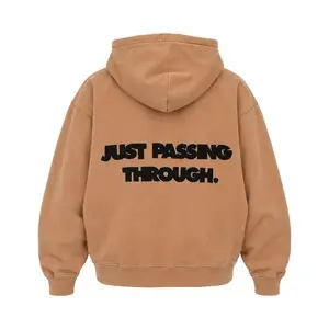 MYSIMPLICATED Oversized Cotton Hoodie With Puff Prints - Black/brown