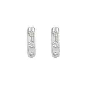 BLOOMTINE | EARTH ANGEL HQ Mini Halo Wings™ Sterling Moissanite Huggies - Silver