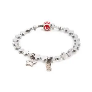EBRU JEWELRY Lucky Charms Bracelet - Red/silver