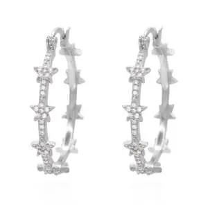 LUNA CHARLES Aneira Star Hoop Earrings - Silver