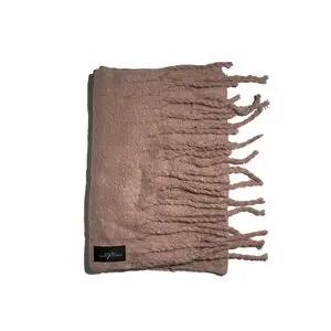 CHANEL JOAN ELKAYAM Large Fringed Cashmere-blend Winter Scarf - Pink