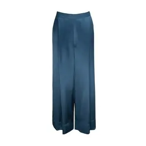 SASHA LA MER Patricia Pleated Wide Leg Pants - Blue