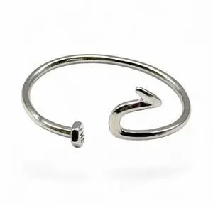 JAGGED HALO JEWELRY Nailed It Nail Cuff Bangle - Silver