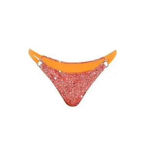 BELLETAGE SWIMWEAR Knitted Bikini Bottom - Orange