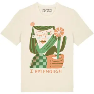 BOUTIQUE KAOTIQUE I Am Enough Organic Cotton T-shirt - White