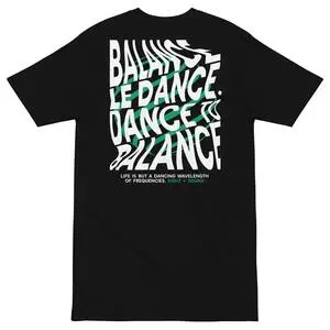 ANCHOR & CREW Balance Le Dance Disco! Heavy Cotton Embroidered T-shirt - Black