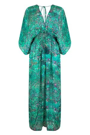 SOPHIA ALEXIA Bubbles Capri Kimono Maxi Dress - Green