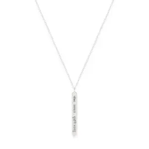SEVEN SAINTS Sanskrit Chant Bar Necklace - Silver