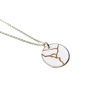 POSH TOTTY DESIGNS Sterling Kintsugi Disc Pendant Necklace - Silver