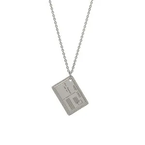JANUS EDINBURGH Sterling Postcard Pendant Necklace - Silver
