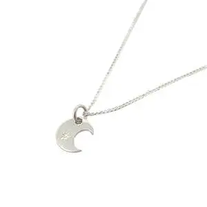HARFI Crescent Moon Charm Sterling Necklace - Silver