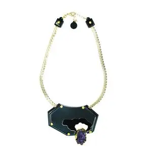 GISSA BICALHO Handmade Acrylic Necklace - Black