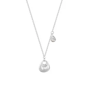 VANCHI Nora Double Pendant Necklace - Silver