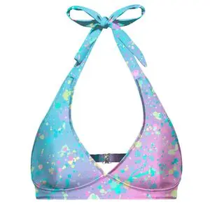 ALOHA FROM DEER Printed Halterneck Bikini Top - Blue