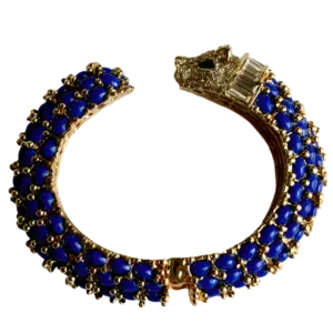 LAURA GRAY Panther Cuff Bracelet - Blue
