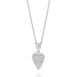NELLOU JEWELLERY Eternal Studded Heart Necklace - Silver