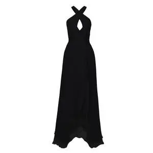 ANSE VICTORIN Tiara Silk Maxi Dress - Black