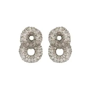 LAVISH BY TRICIA MILANEZE Crystal Crochet Dangle Earrings - Silver