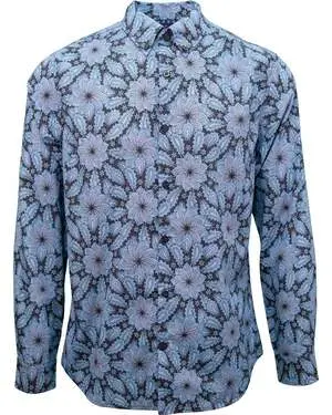 LORDS OF HARLECH Mitchell Stallion Medallion Shirt - Blue
