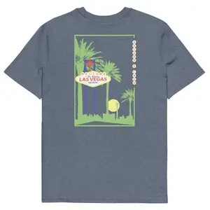 ANCHOR & CREW Heather Blue Las Vegas Landmark Organic Cotton T-shirt - Men Blue