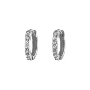 OUTOFOFFICE Pavé Eight Mm Huggie Hoop Earring - Silver