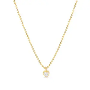 SHYMI Bezel Heart Pendant Necklace - Gold
