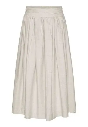 GROBUND Mette Organic Cotton-linen Maxi Skirt - White