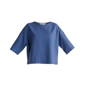 PAISIE Side Splits Detail Relaxed Top - Blue