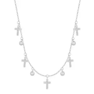 KAMARIA Mini Cross Choker Necklace - Silver