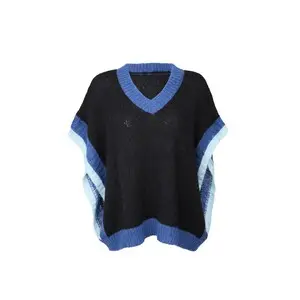 Saachi Colorblock Sweater Vest - Black