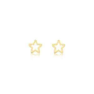 SOLIO JEWELLERY 18k Solid Gold Star Stud Earrings - Gold/yellow