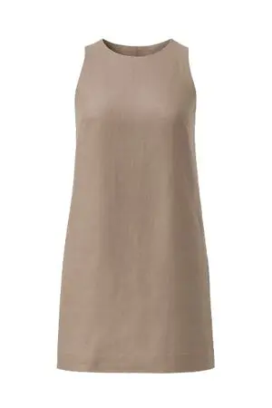 CONQUISTA Conquista Sleeveless Linen Sack Dress Brown
