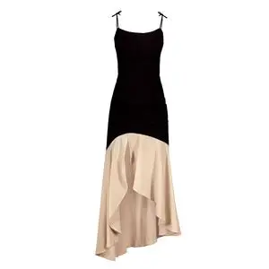 ALINA CERNATESCU Midi Dress With Asymmetric Design And Ruffles - Black