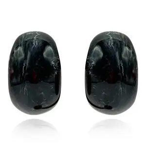 MICHAEL NASH JEWELRY Resin Semi Hoop Clip On Earrings - Black