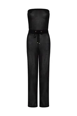 LEYLA MAYA Hattie Bandeau Jumpsuit - Black