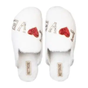 RETTROSE Anastasia Embellished Slipper - White