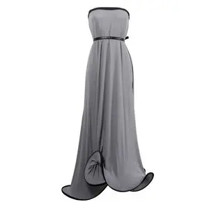 LAURA DAILI Strapless Knit Dress Or Skirt With Contrast Hem - Grey/black