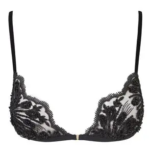 BELLE ET BON BON Onyx Beaded Bralette - Black
