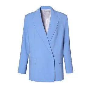 AGGI BY HALEWSKI Petra Oversized Double-breasted Blazer - Blue