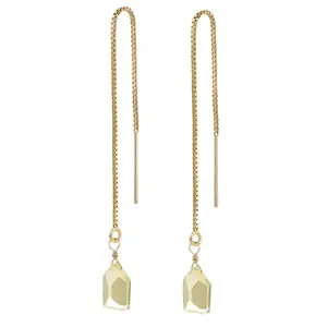 KATY FAYE Threader Earrings With Topaz Stone - Gold/yellow