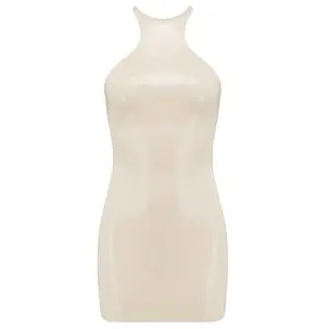 ELISSA POPPY Latex Mini Dress - White